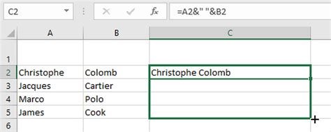 Concaténer Excel comment fusionner des cellules