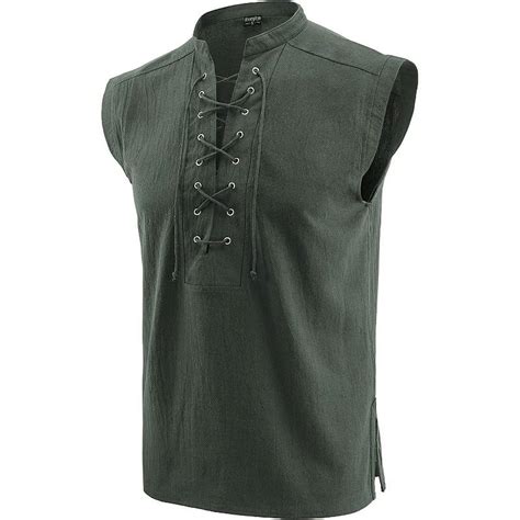 Medieval Gothic Celtic Viking Pirate Steampunk Sleeveless Shirt For Men