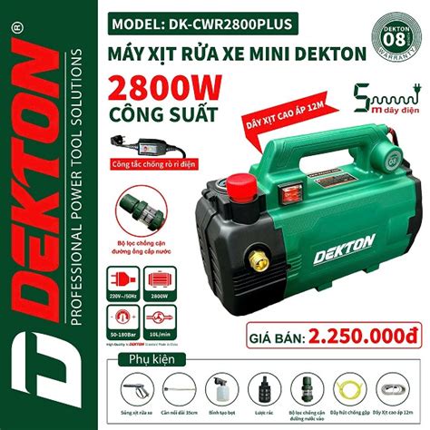 Máy Rửa Xe Dekton 2800w dk cwr2800plus Dekton