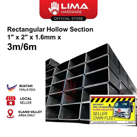 3m6m Rectangular Hollow Section Bahagian Berongga Segiempat Alat