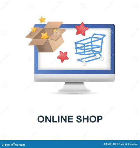 Online Shop Icon 3d Illustration From E Commerce Collection Stock Vector Illustration Of
