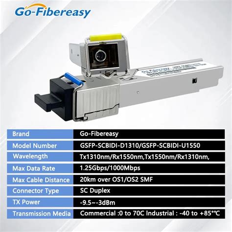 Pair SC SFP Module Gigabit DDM BIDI Gbic Mbps Fiber Tranceiver Sfp