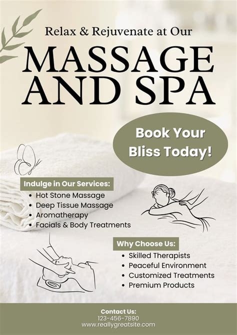 Free And Printable Massage Flyer Templates Canva