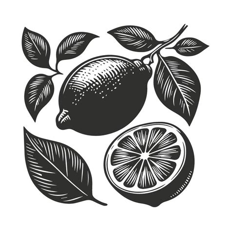 Hand Sketched Lemon Silhouette Design 51425634 Vector Art At Vecteezy