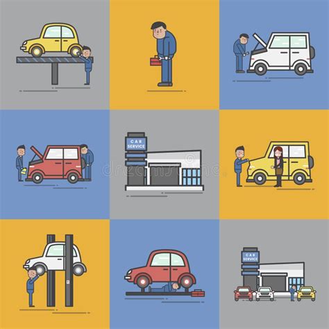 Illustration Of Car Garage Repair Stock Illustration Illustration Of