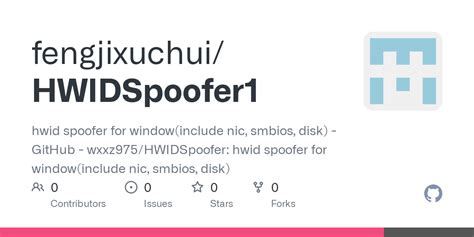 Github Fengjixuchui Hwidspoofer Hwid Spoofer For Window Include Nic