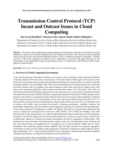 pdf transmission control protocol tcp incast and outcast issues in