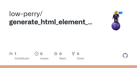 Github Low Perrygeneratehtmlelementstrings