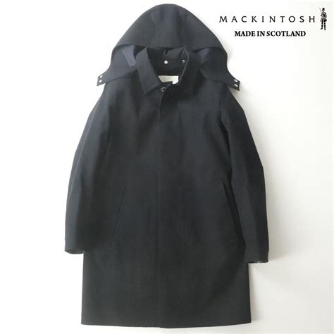【目立った傷や汚れなし】スコットランド製 美品 マッキントッシュ Dunkeld ダンケルド ゴム引き ウール フーデッド ステンカラーコート