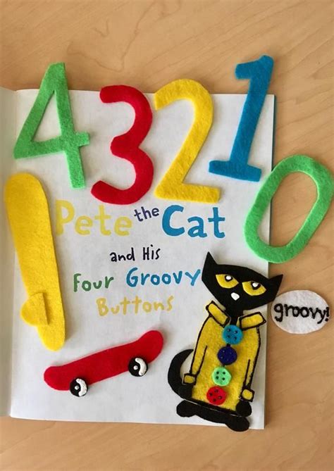 Pete The Cat And His Four Groovy Buttons Felt Board Etsy Pete The
