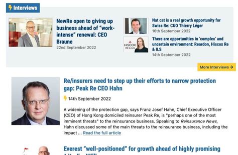 Reinsurance News On Linkedin Reinsurance Interviews Reinsurance News