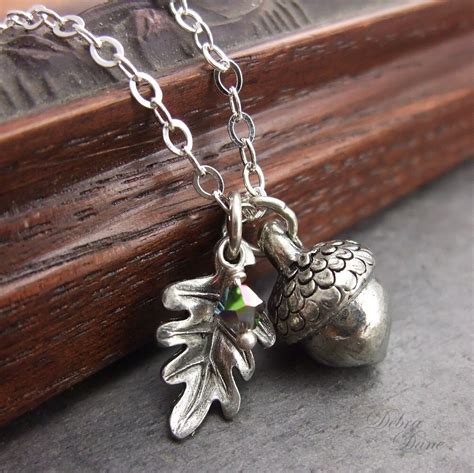 Silver Acorn Necklace Acorn Pendant Acorn Jewelry By Debradane