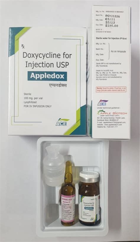 Doxycycline 100mg Injection At ₹ 1190vial Injections In Ludhiana