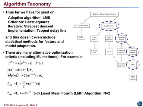 Lecture 08 The LMS Algorithm Signal Processing Pptx