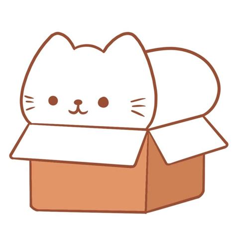 How To Draw A Cute Cat In A Box Easy Step By Step Draw Cartoon Style