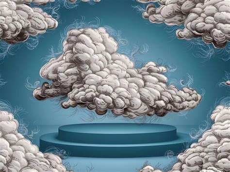 Cloud Floating Outline View On Blue Podium Premium Ai Generated Image
