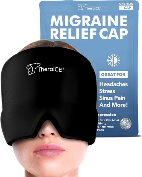 Theraice Migraine Relief Cap Cold Therapy Face Compress Wrap Head