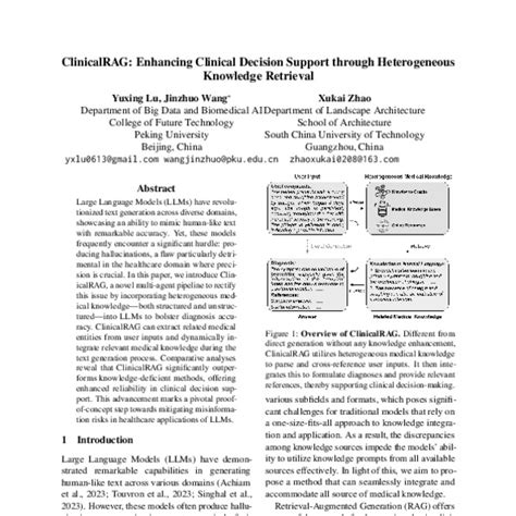 Clinicalrag Enhancing Clinical Decision Support Through Heterogeneous