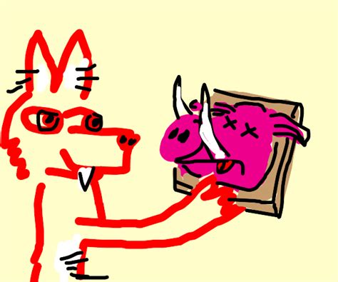 Fox Has Animal Head Trophy Drawception