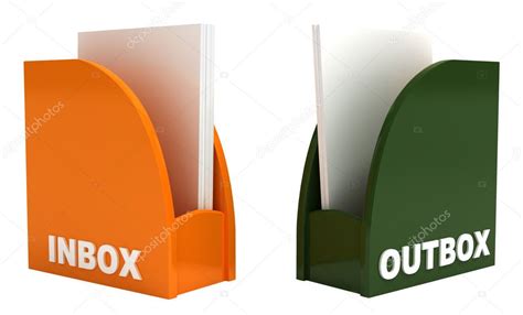 Inbox And Outbox Isolated On White Clipping Path Included Stock