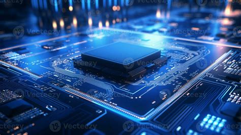 High Tech Computer Chip Close Up Shot Production Of Electronic