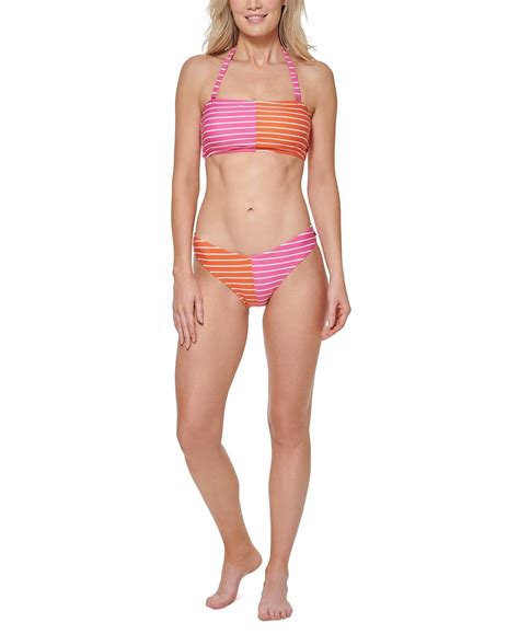 Tommy Hilfiger Womens Striped Bandeau Bikini Bra Top Couturepoint