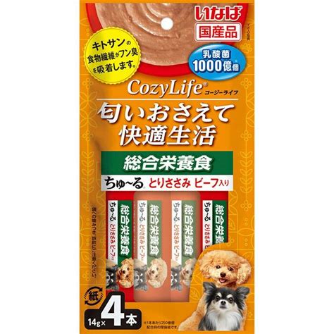 いなば Cozylifeちゅ〜る 総合栄養食 とりささみ ビーフ入り 14g×4本 マペット 通販 Yahooショッピング