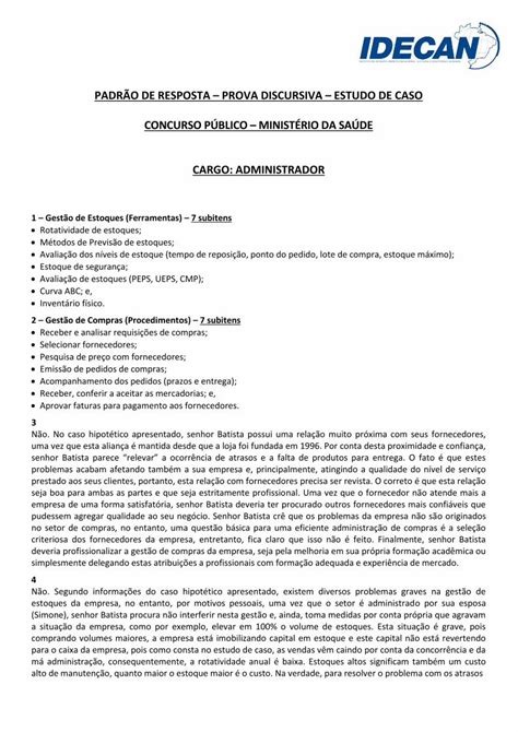 PDF PADRÃO DE RESPOSTA PROVA DISCURSIVA ESTUDO DE 2017 04 10