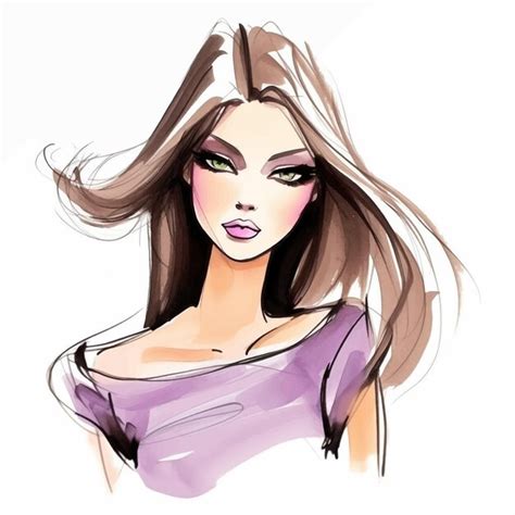 Chica De Moda Con Una Blusa Rosa Vector Premium