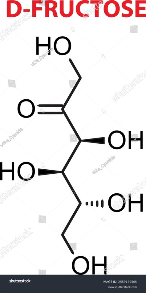 Vector D Fructose Chemical Structure Stock Vector Royalty Free 2559129505 Shutterstock