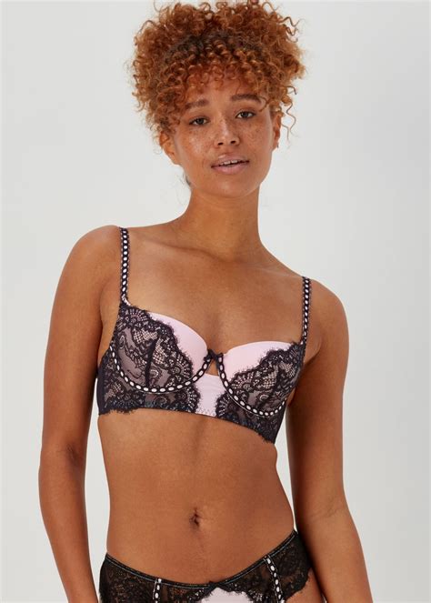 Pink Lace Ribbon Co Ord Bra Matalan