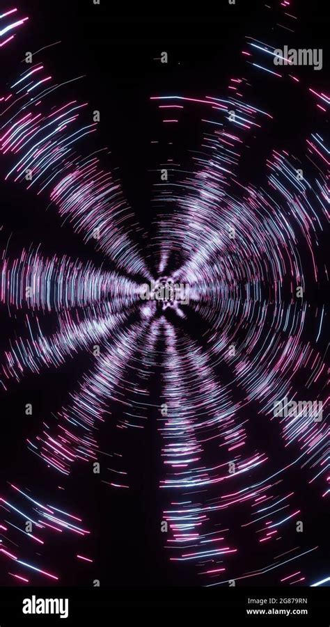 Vertical 3d Rendering Of Abstract Sci Fi Tunnel Seamless Loop Motion