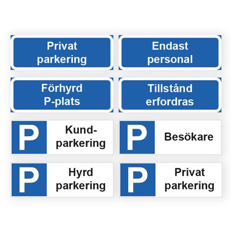 Parkeringsskylt Enskild Plats Expofy