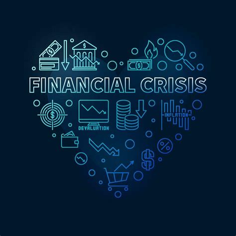 Financial Crisis Vector Concept Heart Shaped Blue Banner Economy