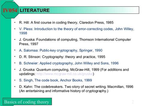 Basics Of Coding Theory