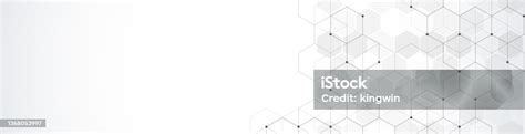 배너 디자인 템플릿 또는 웹 사이트 헤더입니다 기하학적 모양과 육각형 패턴의 추상적 배경 육각형에 대한 스톡 벡터 아트 및 기타