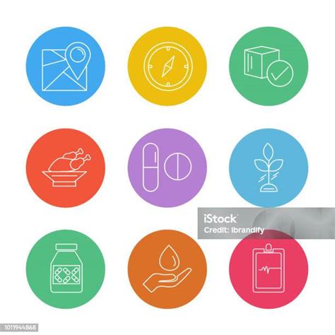 Navigation Compass Medicine Ecg Fruits Health Fitness Medical Food Eps