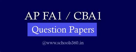 AP FA1 CBA1 Science Question Papers 2025 PDF