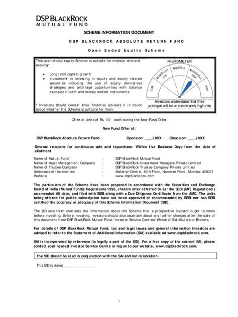 Fillable Online Dsp Quant Fund Open Ended Equity Fax Email Print