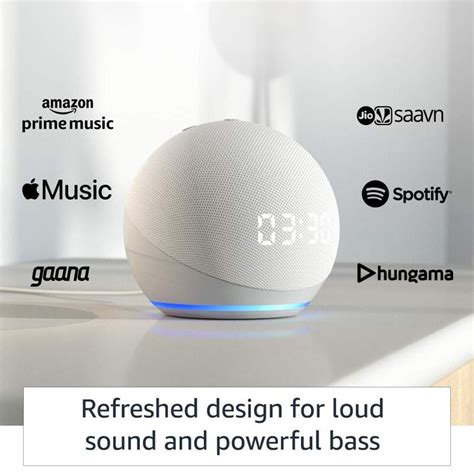 Amazon Echo Dot Th Gen With Clock Next Generation Smart Speaker With Powerful Bass LED Display