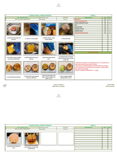 Classic Wall Street Burger Pdf Hamburgers Foods