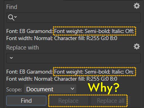 Search And Replace Criteria Set But Replace Grayed Out Affinity On