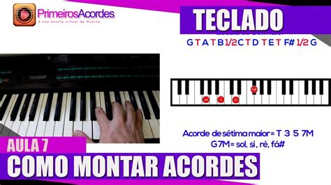 Curso De Teclado Iniciante Como Montar Acordes No Teclado Aula 7