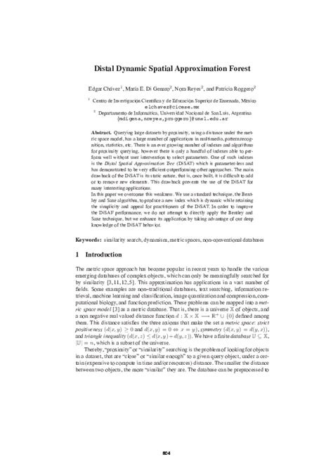 Pdf Distal Dynamic Spatial Approximation Forest