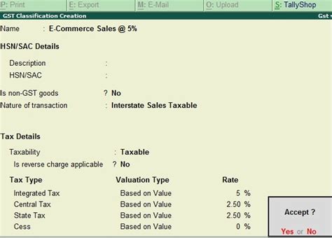 Tally Knowledge How To Create Tax Classification In Tallyerp9