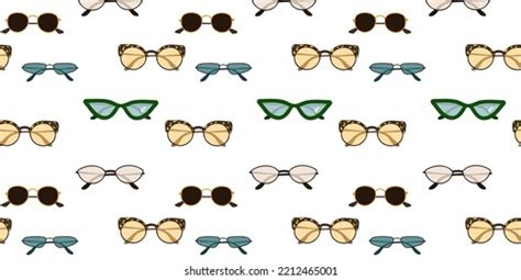 Seamless Fashion Glasses Flat Vector Illustration Stock Vector Royalty