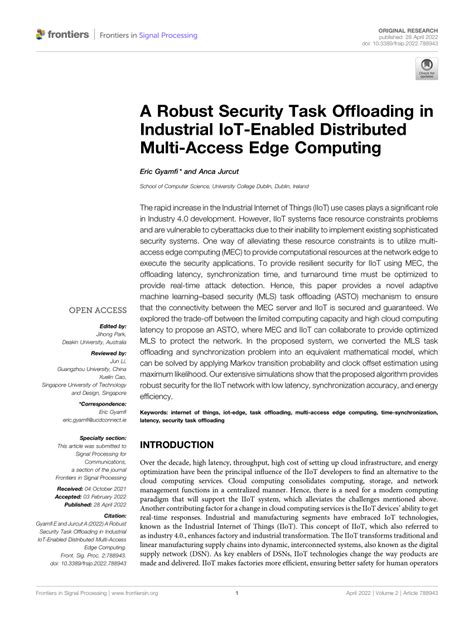 (PDF) A Robust Security Task Offloading in Industrial IoT-Enabled Distributed Multi-Access Edge ...
