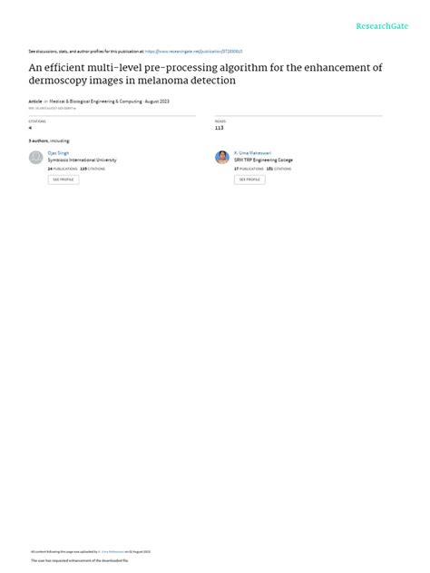 An Efcient Multi Level Pre Processing Algorithm For The Enhancement