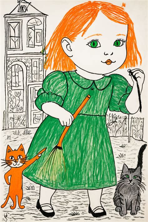 The Horrors Of Our Town Orange And Green Crayon By Mykolar Playground