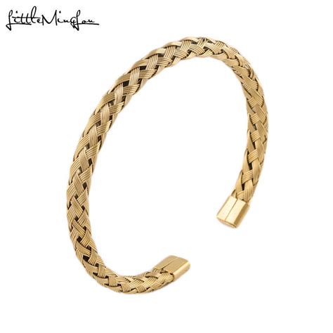 ₩11246에서 럭셔리 브랜드 남자 타이탄 오픈 브레이드 커프 매력 뱅글 티타늄 스테인레스 스틸 조정 팔찌 팔찌 뱅글 남성 여성 쥬얼리 Q0717 Dhgate